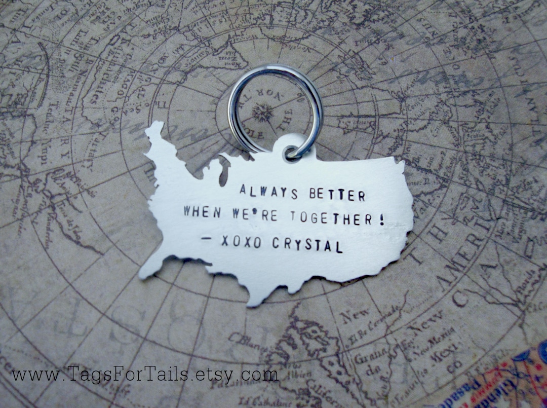 United States Key Chain With Quote and Hearts Handmade - Etsy