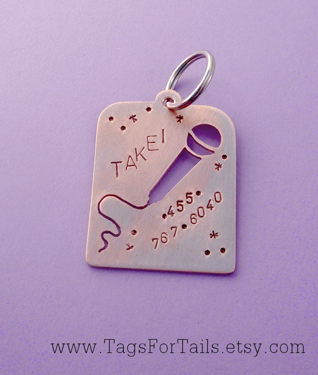 Microphone Pet Tag Handmade Artisan Custom Pet ID Charm - Etsy