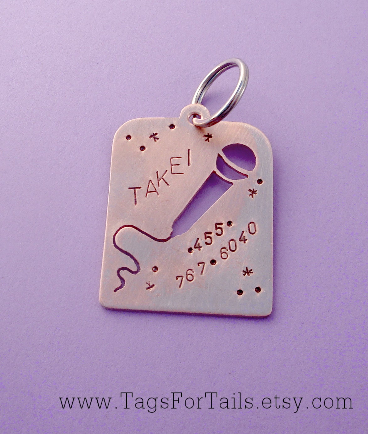 Microphone Pet Tag Handmade Artisan Custom Pet ID Charm - Etsy