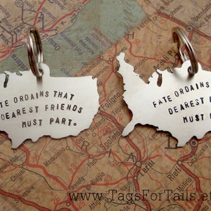 United States Key Chain With Quote and Hearts Handmade - Etsy