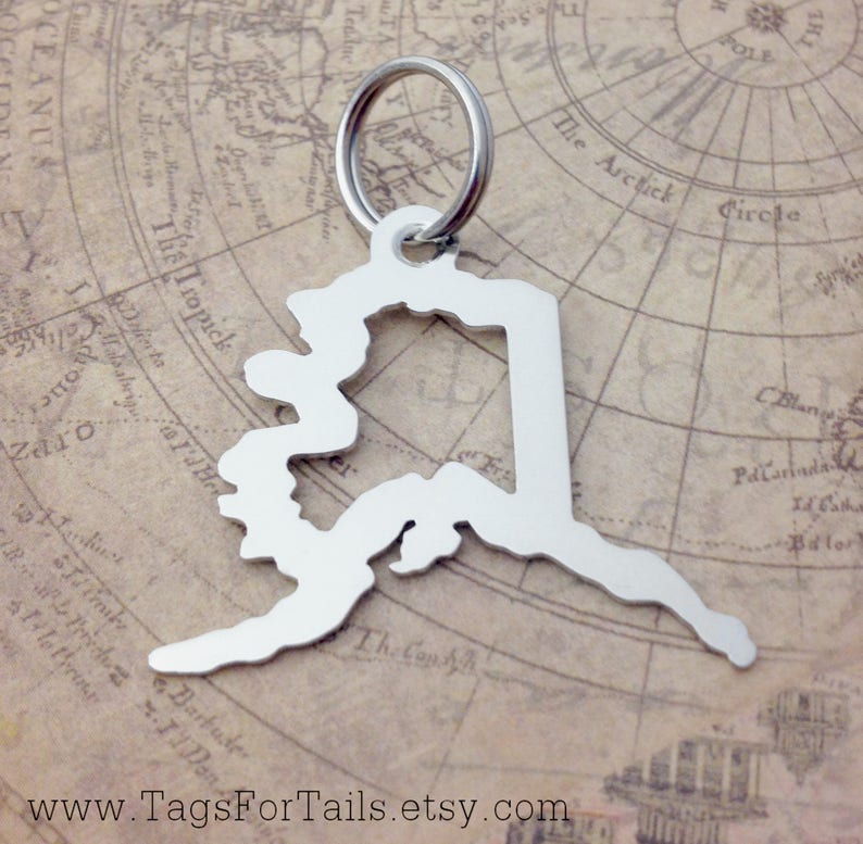 Alaska State Keychain Outline of State Handmade - Etsy