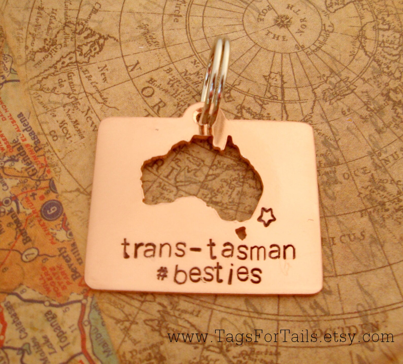 Cutout Country Keychain SET OF TWO With Long Message Cut Out - Etsy