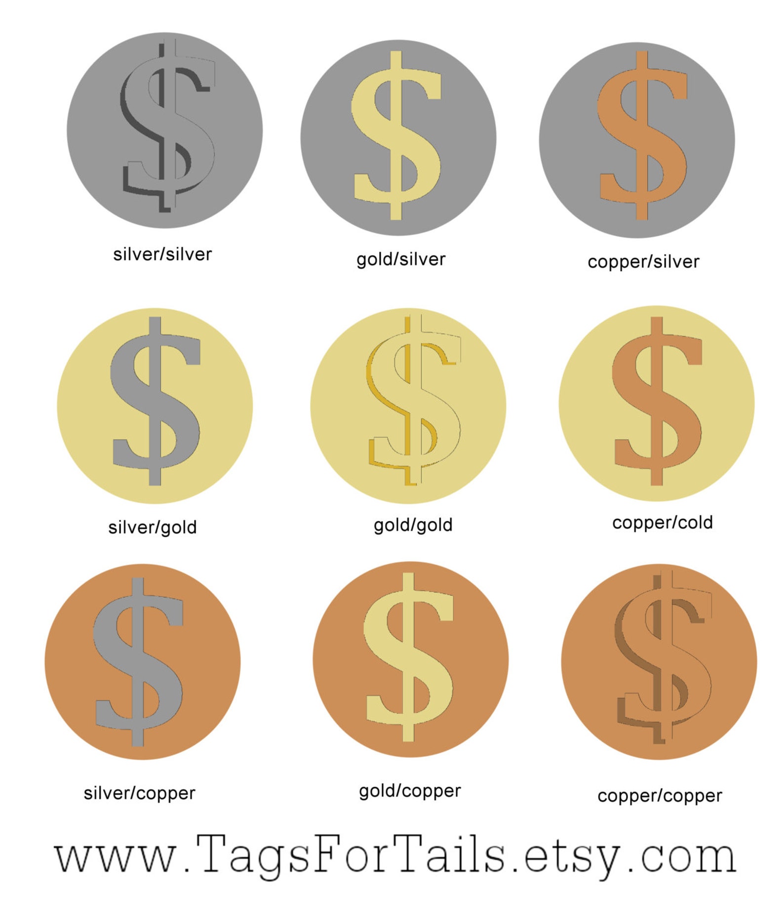 Dollar Sign Pet Tag Handmade Artisan Custom Pet ID Charm - Etsy