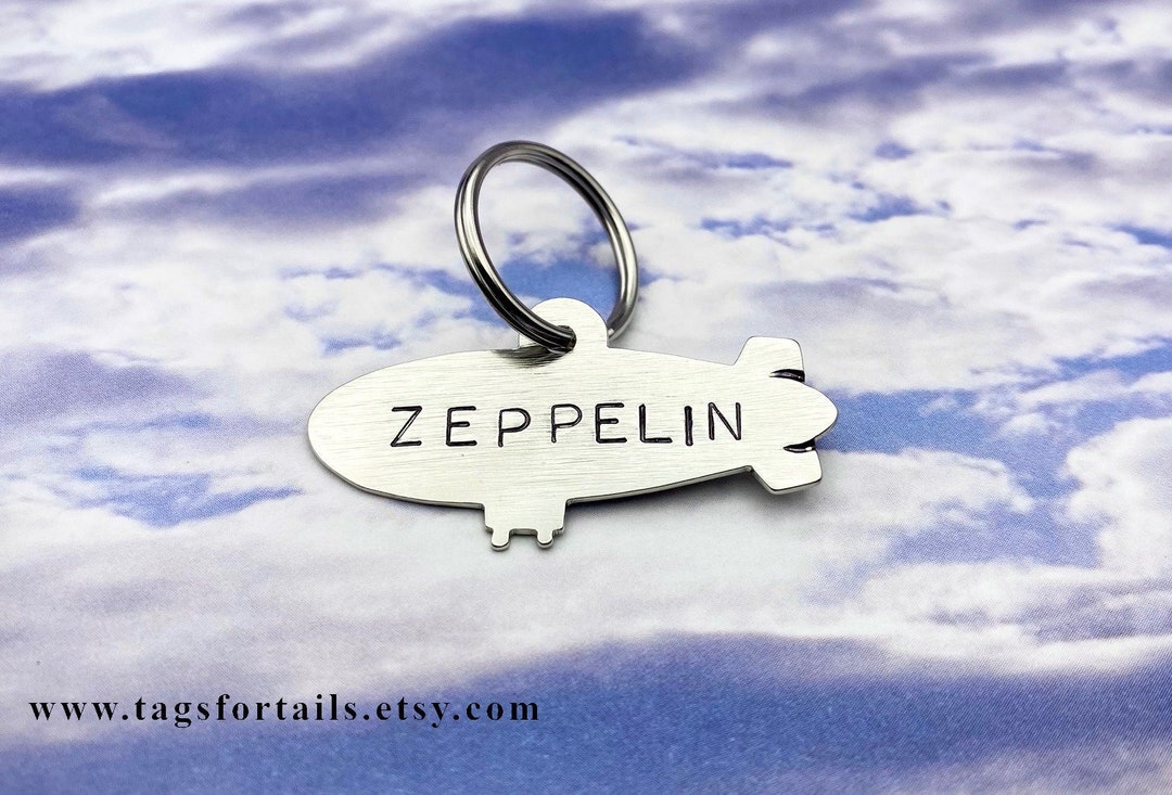 Zeppelin Pet ID Tag Handmade Nickel Copper or Brass - Etsy