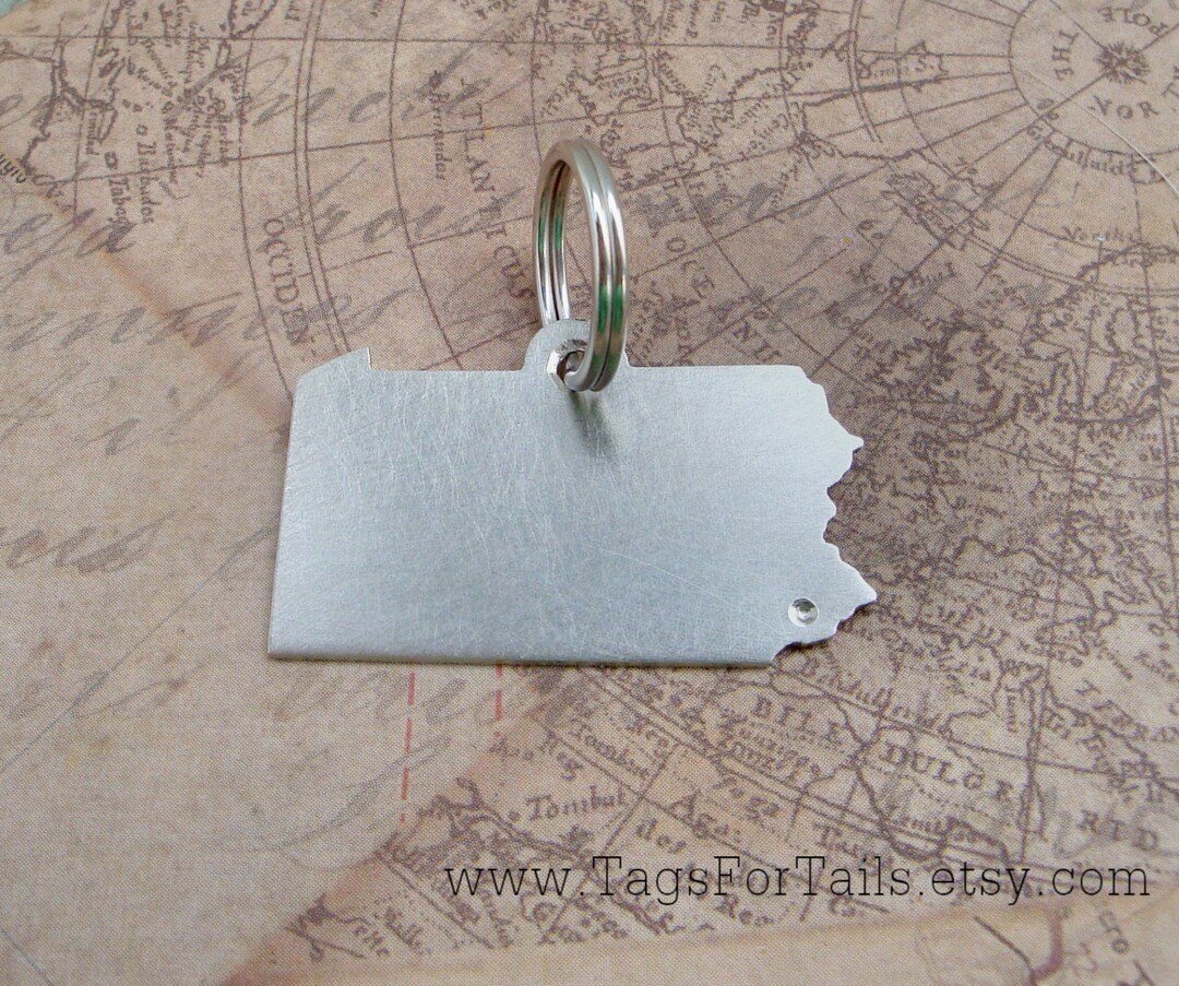 Pennsylvania State Keychain One Simple DOT Over Your City Handmade ...