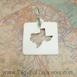 Texas Keychain Square Cut Out Style Choose Your State - Etsy
