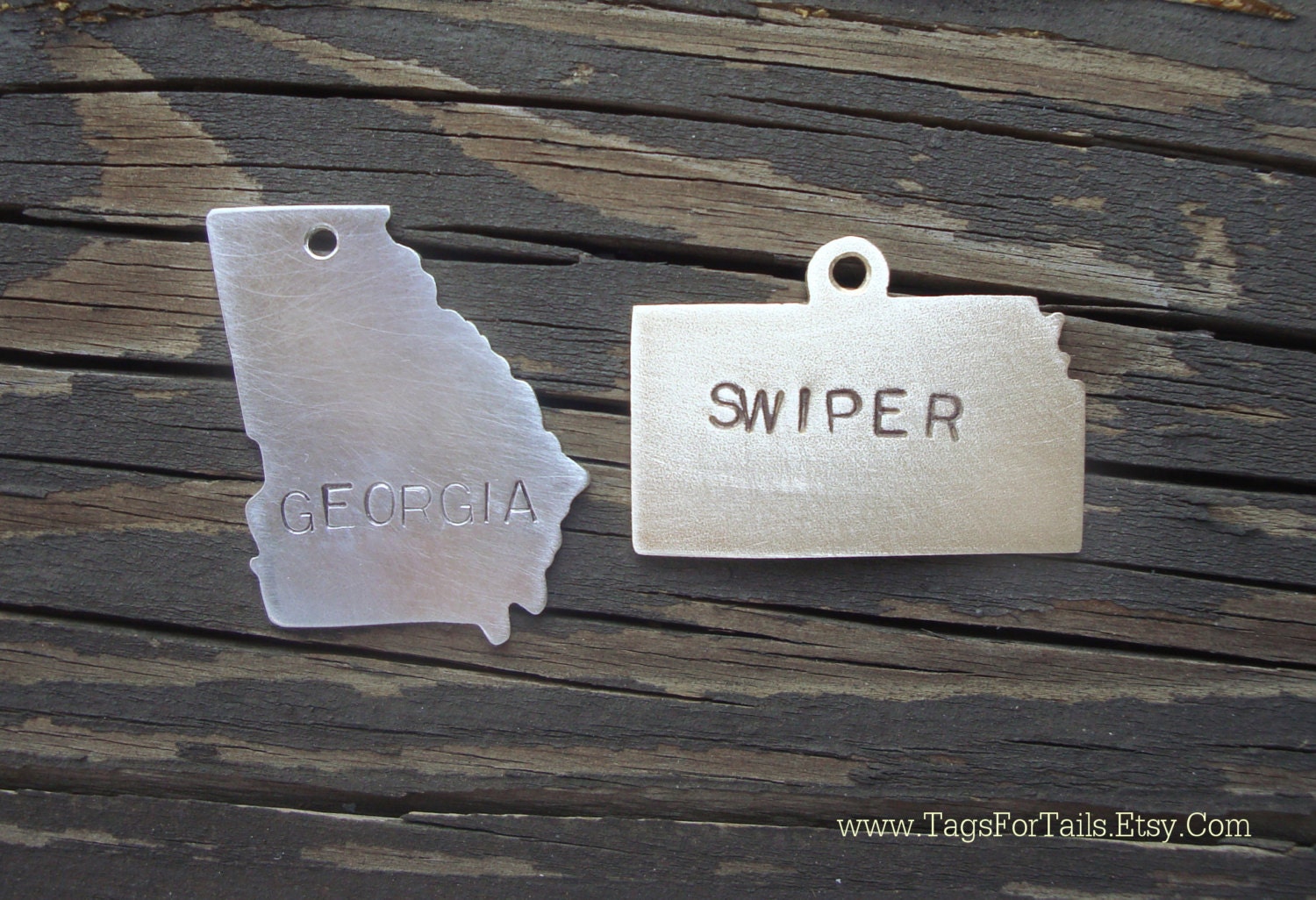 State Shape Pet Tag personalized choose your state | Etsy