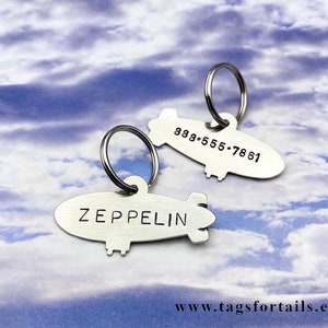 Zeppelin Pet ID Tag Handmade Nickel Copper or Brass - Etsy