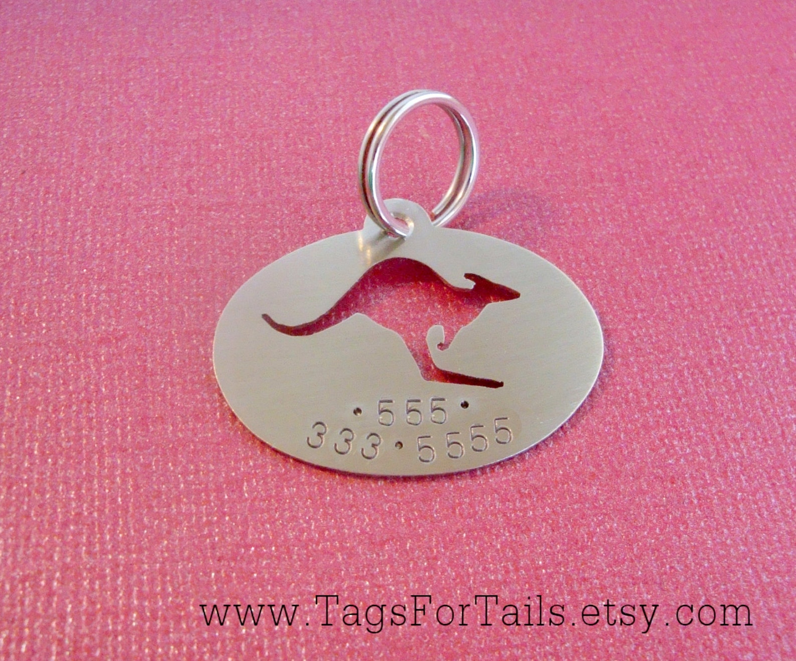 Kangaroo Cutout Pet Tag Handmade and Hand Cut Personalized | Etsy