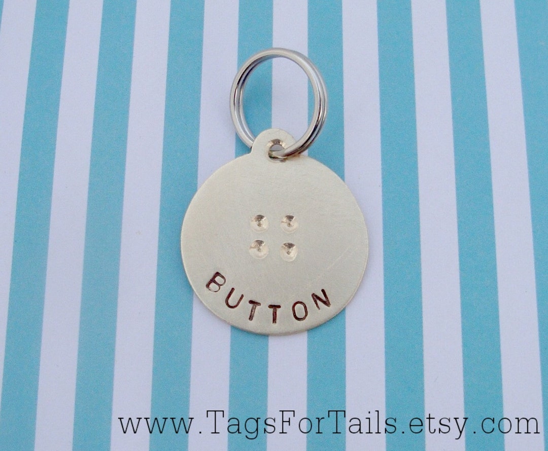 Button Pet ID Tag Custom Dog or Cat Pet ID Tag Handmade - Etsy