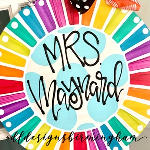 Teacher Door Hanger Rainbow Classroom - Etsy