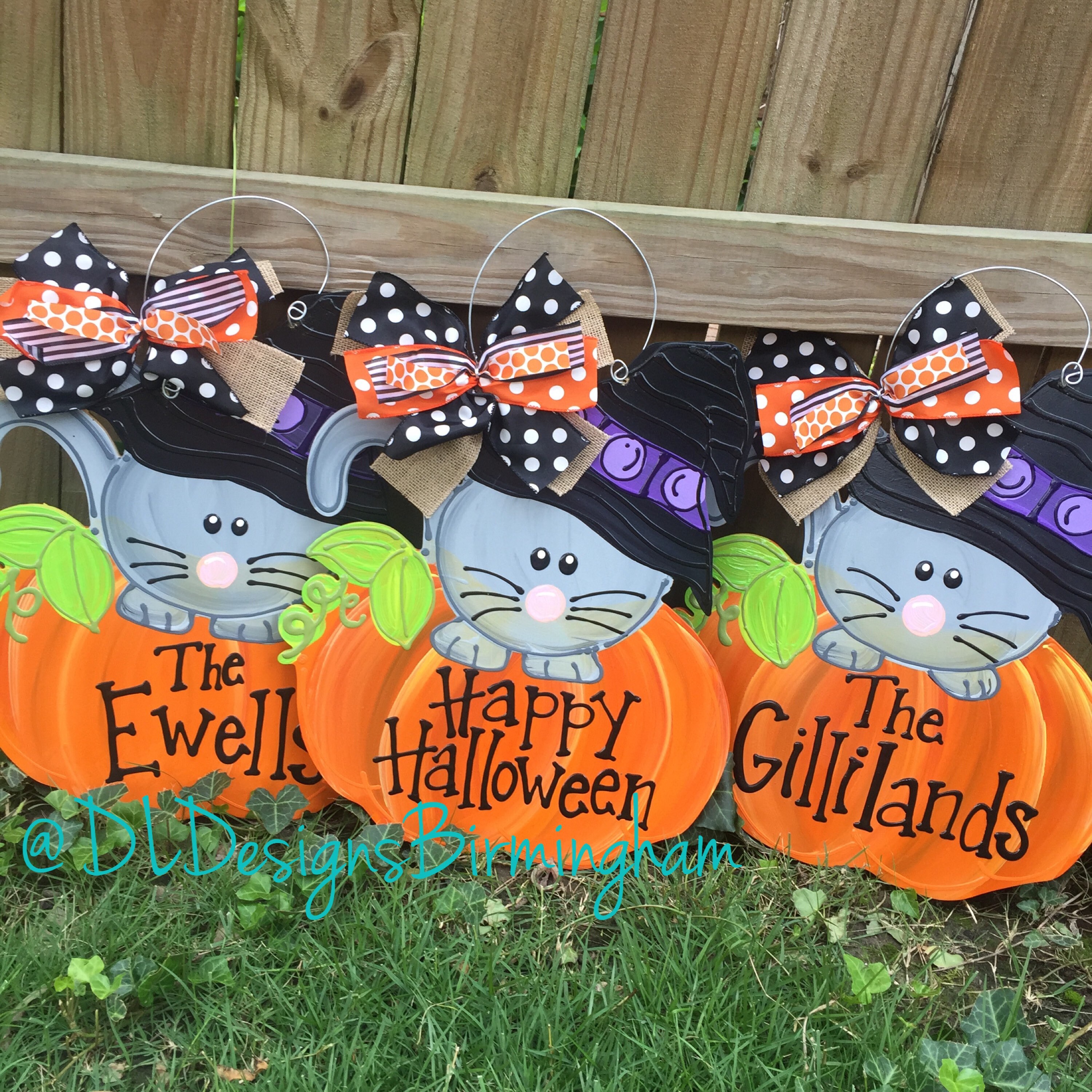 Halloween Door hanger witch hat cat happy halloween pumpkin