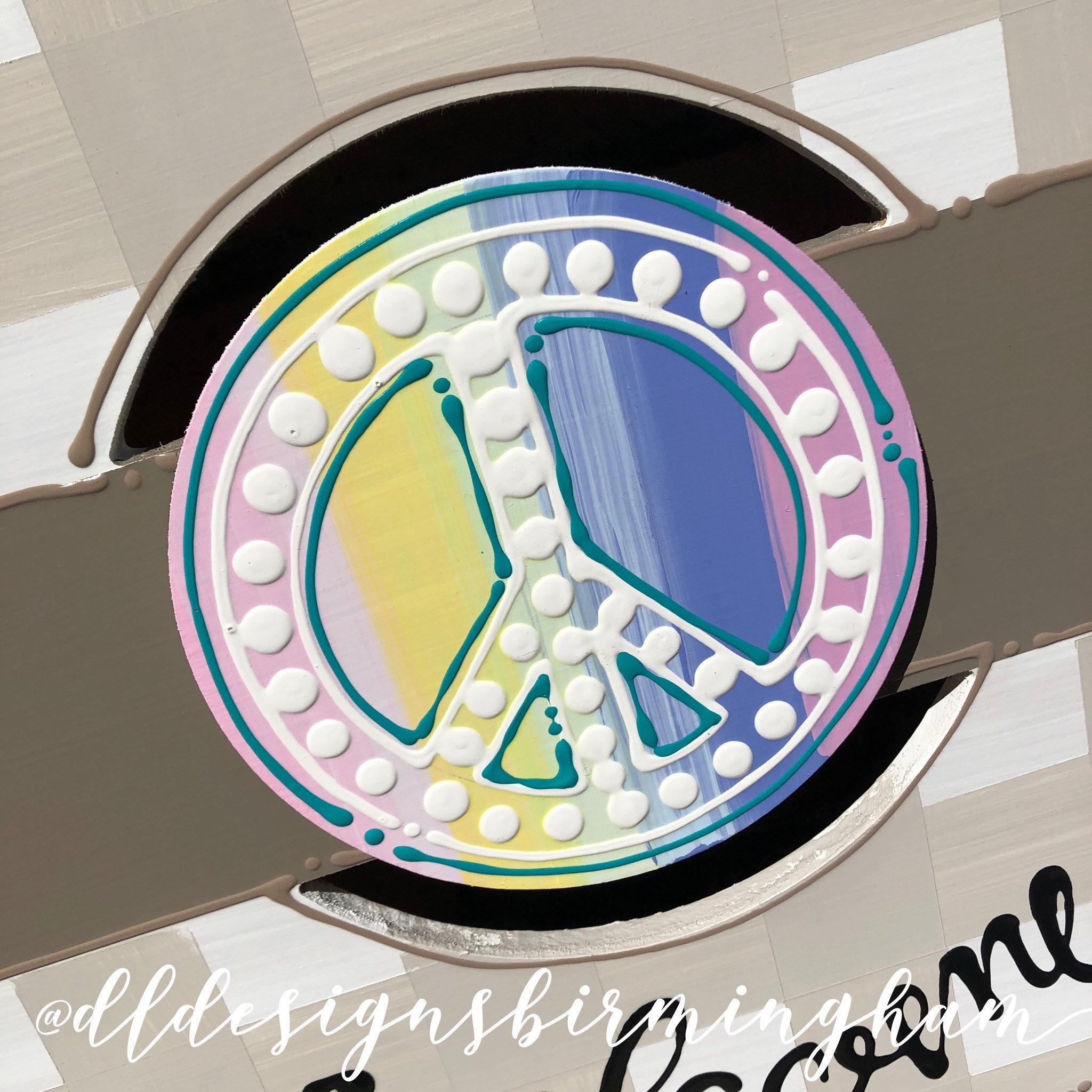 Peace sign door hanger attachment interchangeable hope
