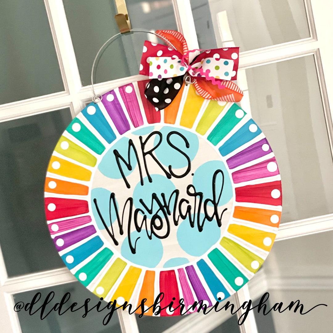 Teacher Door Hanger Rainbow Classroom - Etsy