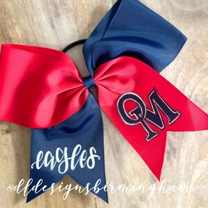 Hand Painted Cheer Bow 8" High School Team Mascot - Etsy