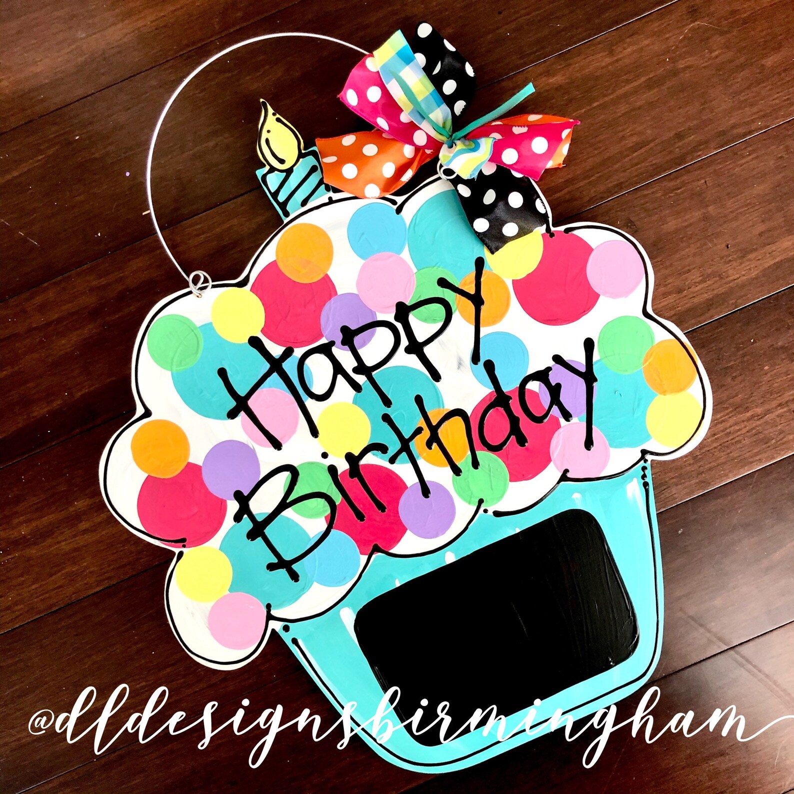 Happy Birthday Gender Neutral Cupcake Door Hanger With - Etsy