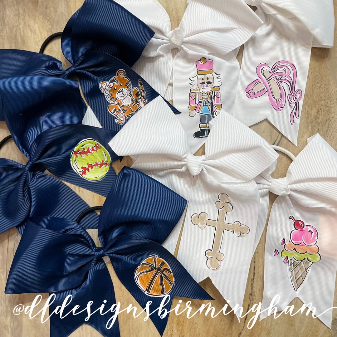 Hand Painted Cheer Bow 8" - Etsy