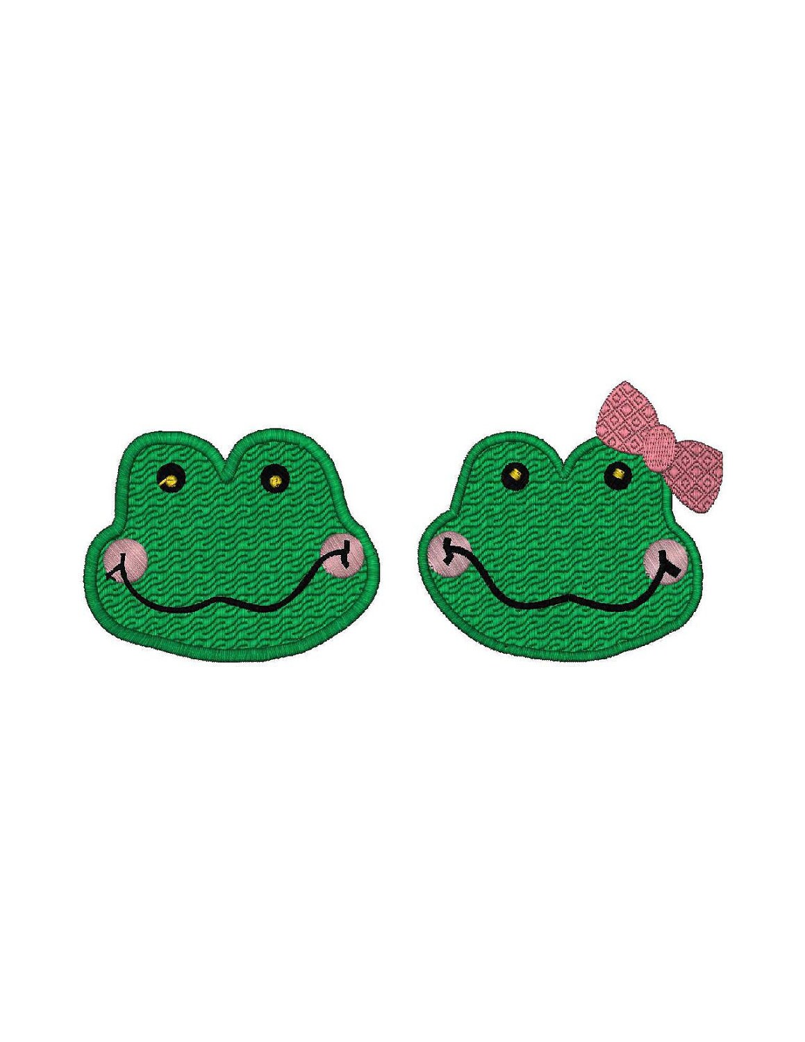 Toad Frog Brag Set Embroidery Design Filled & Applique 6 - Etsy
