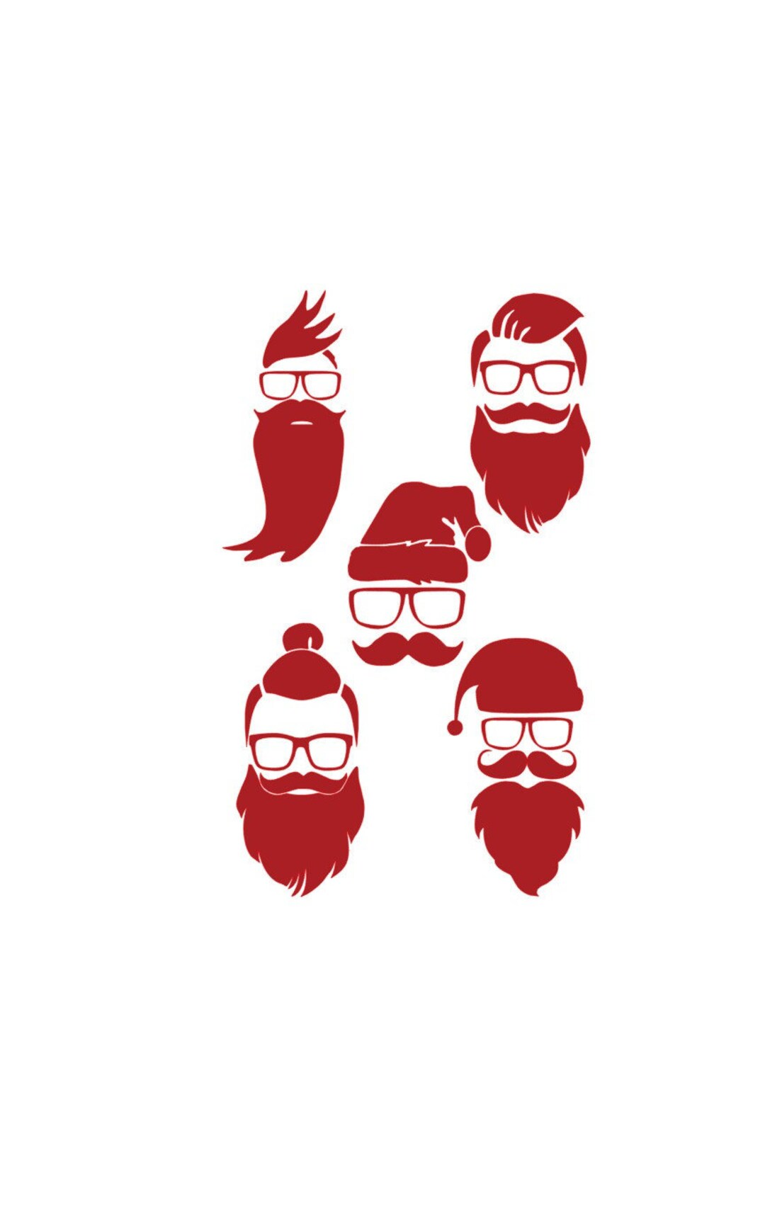 SVG, GSP 5 Hipster Santa Clauses, Svg GSP Files for Silhouette & Cricut ...