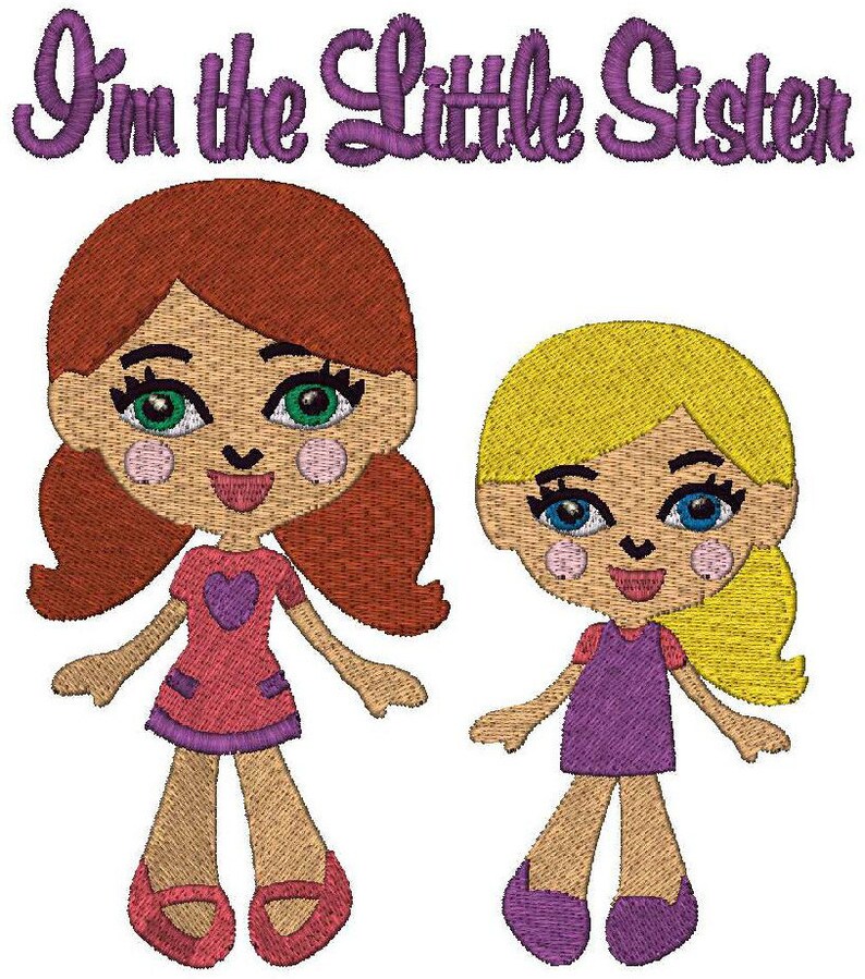 Little Sister & Big Sister Fashion Girls Designs Machine - Etsy