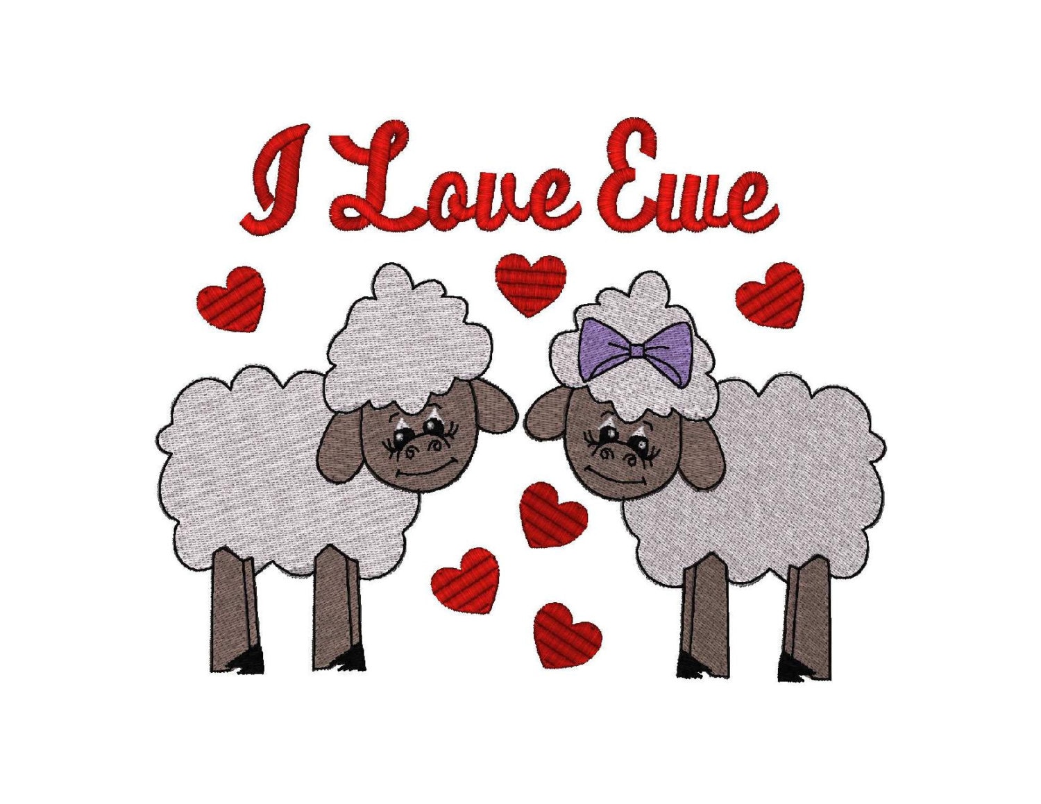 I Love Ewe Machine Embroidery Design - Etsy UK