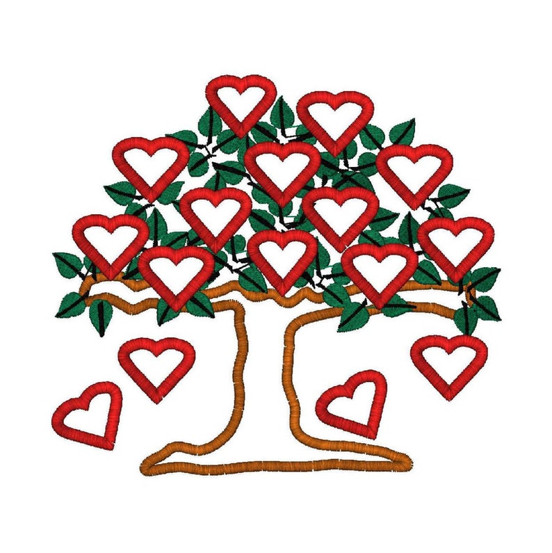 Heart Family Tree Applique 8 Design Files Machine Embroidery - Etsy