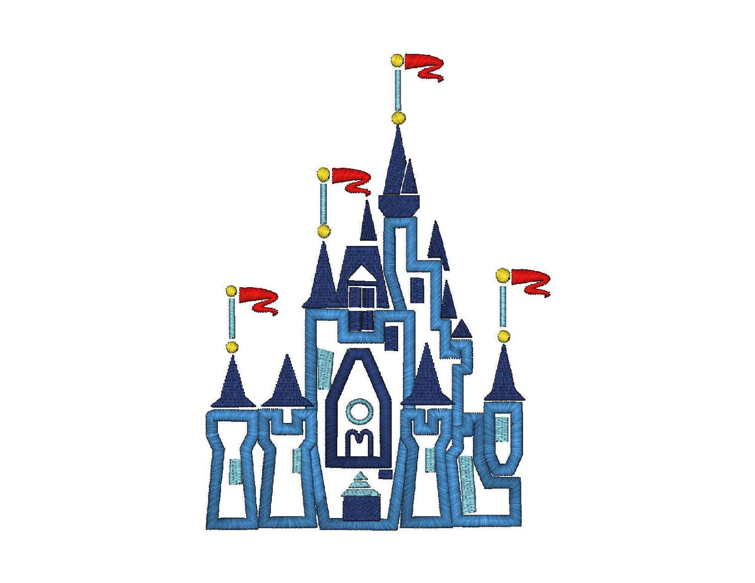 Applique Castle 3 Sizes Machine Embroidery Design Instant | Etsy
