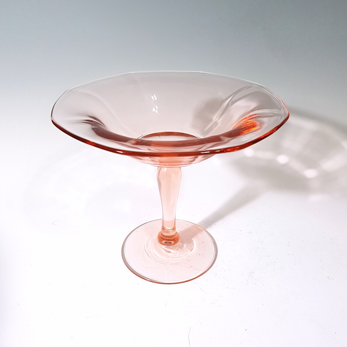 Elegant Pink Depression Glass Footed Compote, Candy Dish - Etsy