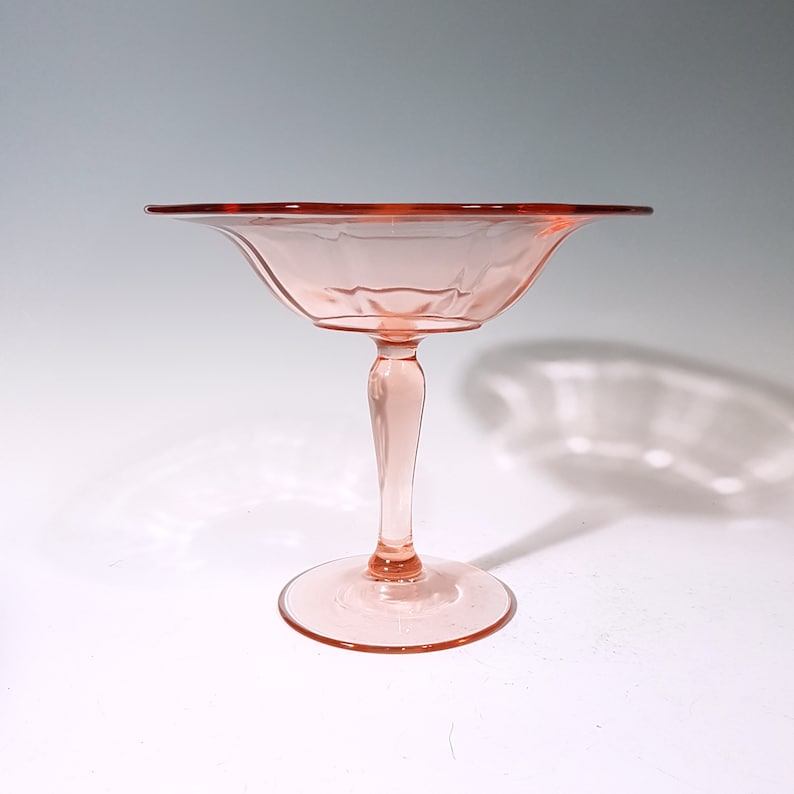 Elegant Pink Depression Glass Footed Compote Candy Dish - Etsy