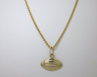 14k Solid Gold Football Pendant - Etsy