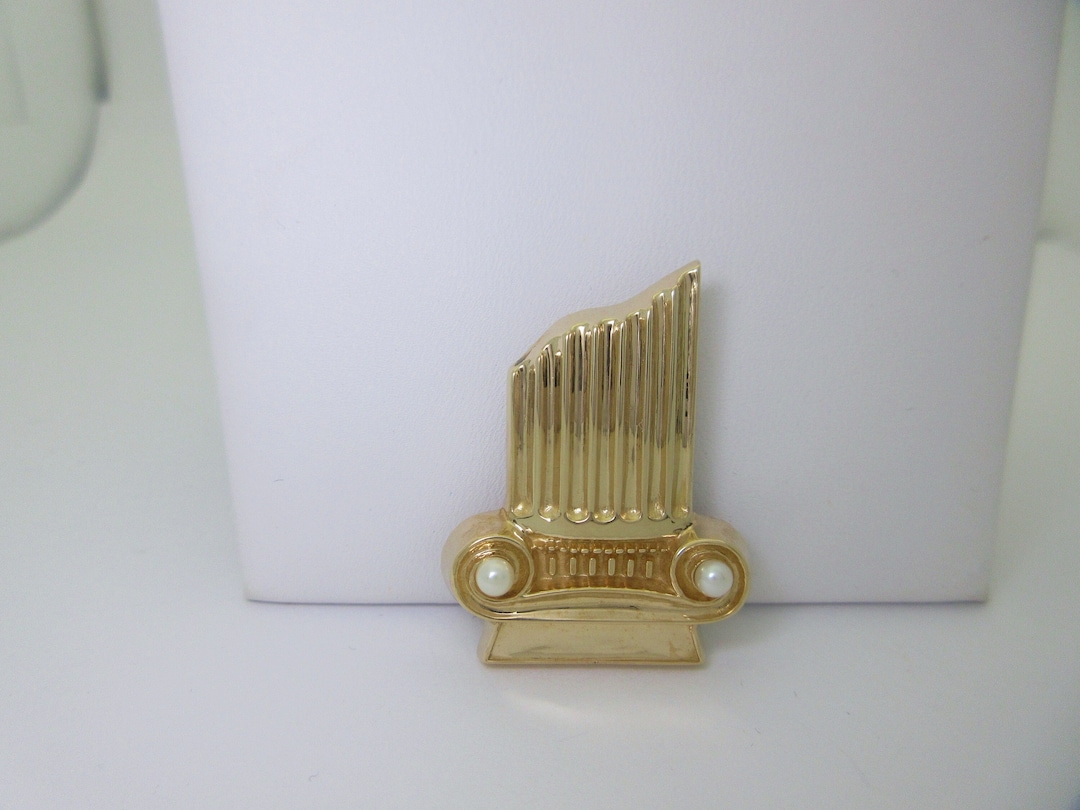 Masonic Pins Brooch Broken Column Widows 14K Solid Gold Jewelry Pearl ...