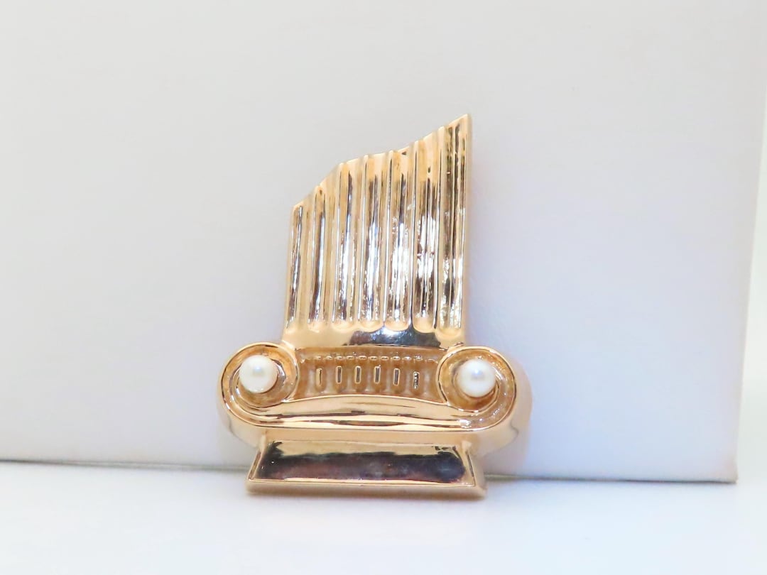 14k Masonic Lady Broken Column Widows Jewelry Pearl Pendant Pins Brooch ...