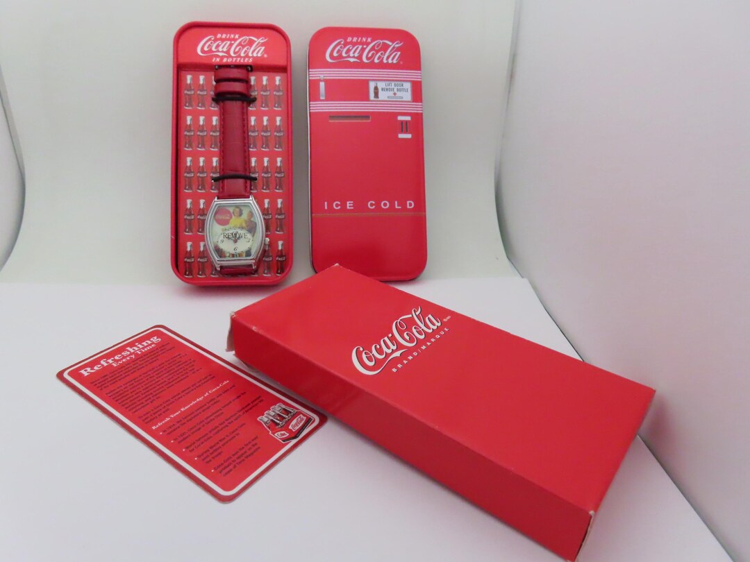 Coke Watch Vintage Coca-cola Watch Coke Original Refrigerator Tin ...