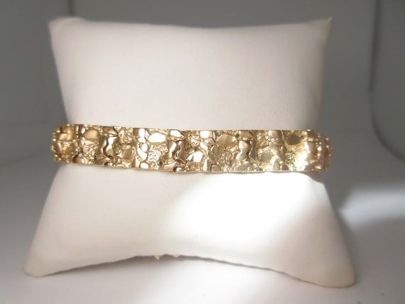 14k Gold Nugget Bracelets Retro Jewelry Solid Gold Nu… - Gem