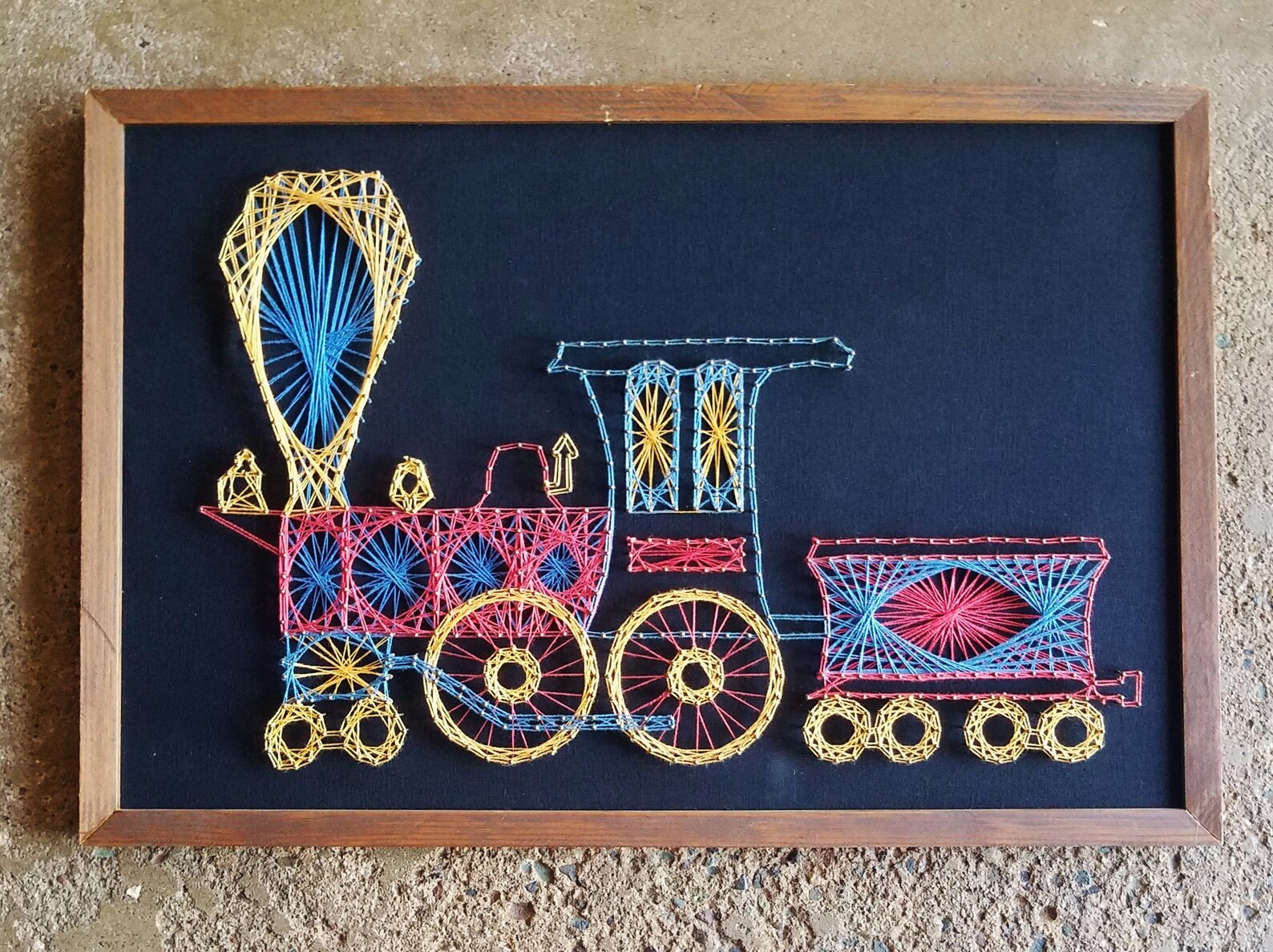 Vintage 1970's Train String Art Pin String Art Train - Etsy