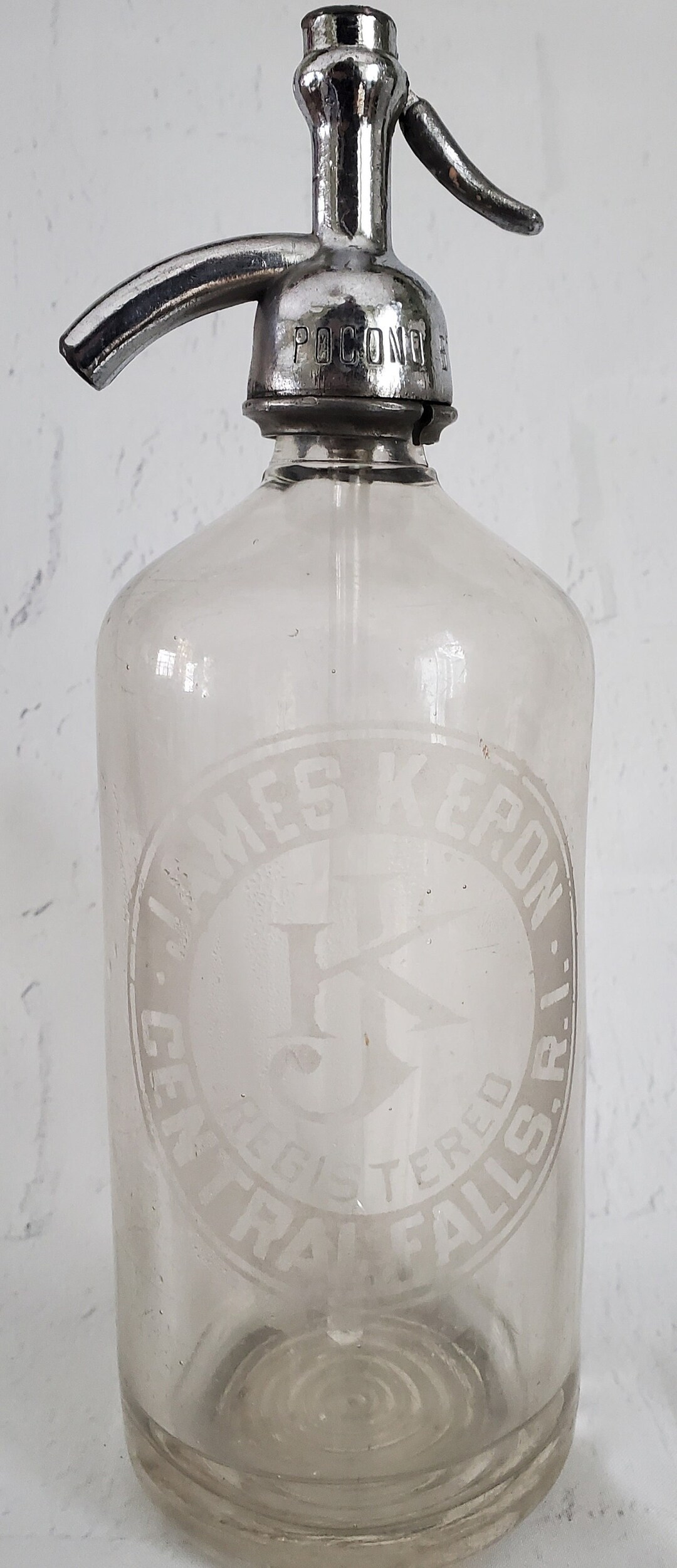Antique Vintage James Keron Seltzer Bottle Soda Water Central Falls R.I ...