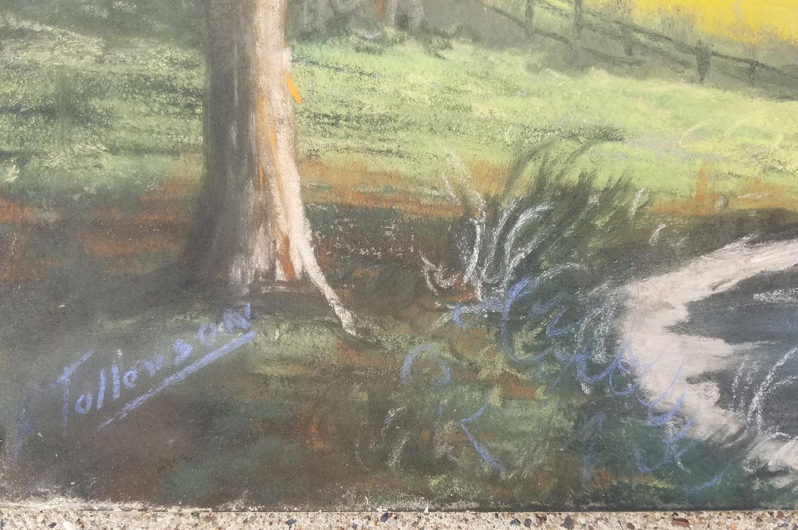 Nautical, Landscape Chalk Pastel Drawing on Sandpaper, Pastel or Chalk ...