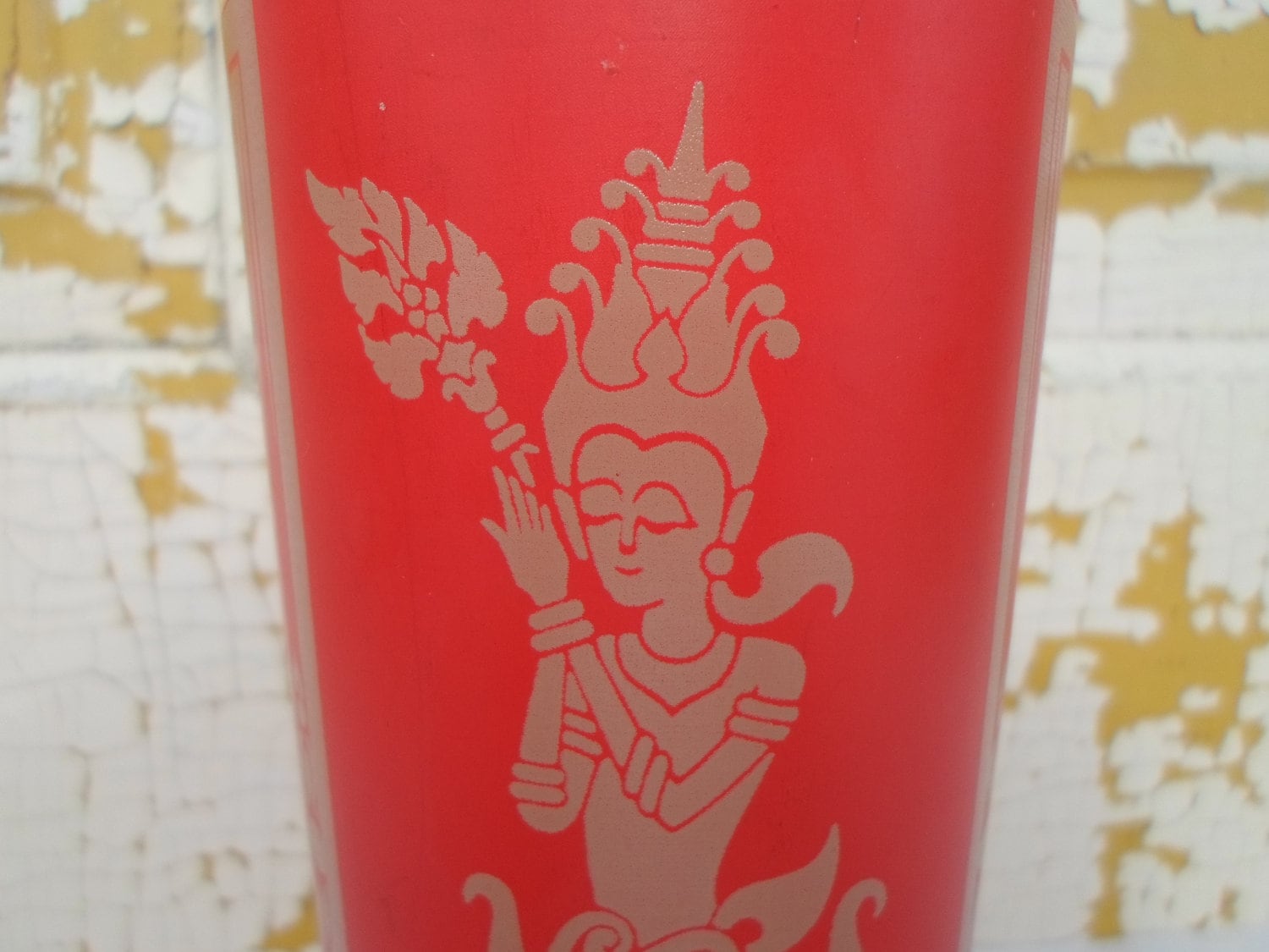 Vintage Hindu Inspired Glassware Red & Gold Bar Glass - Etsy