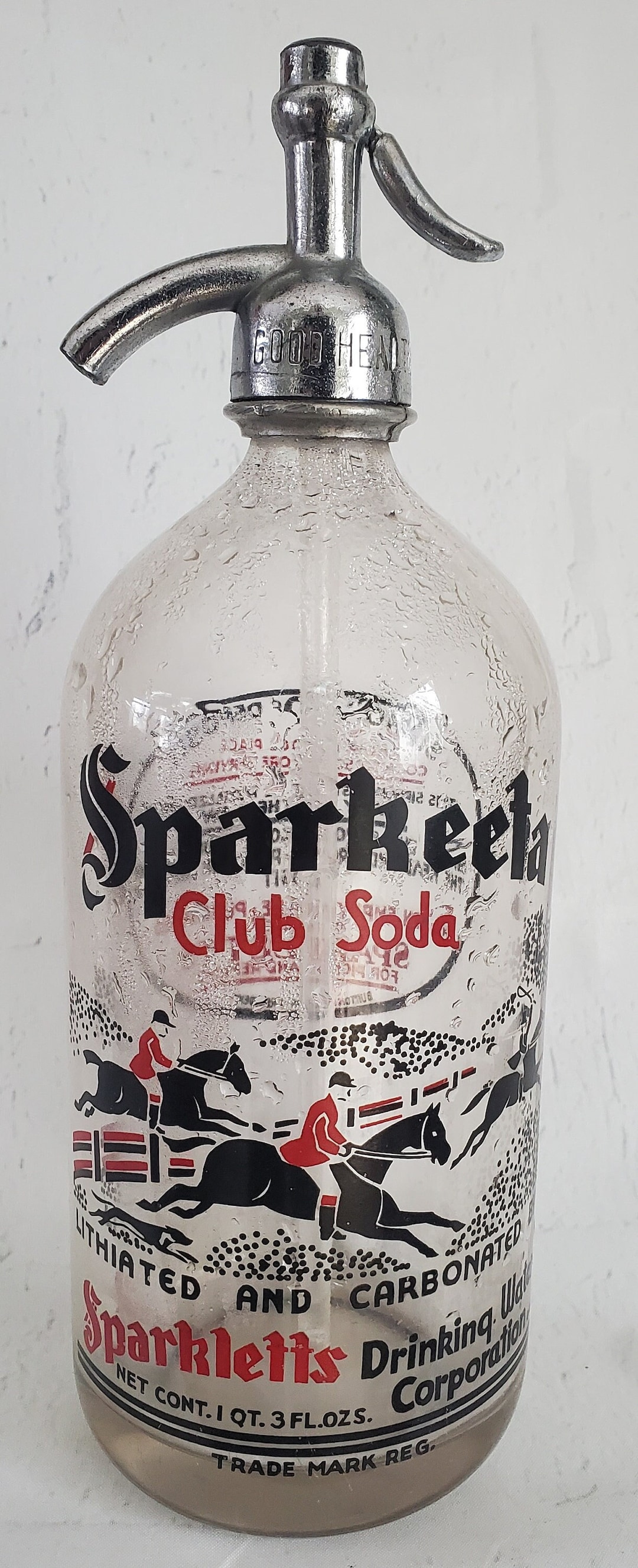 Antique Vintage Sparkletts Sparkeeta Club Soda Seltzer Bottle Soda ...