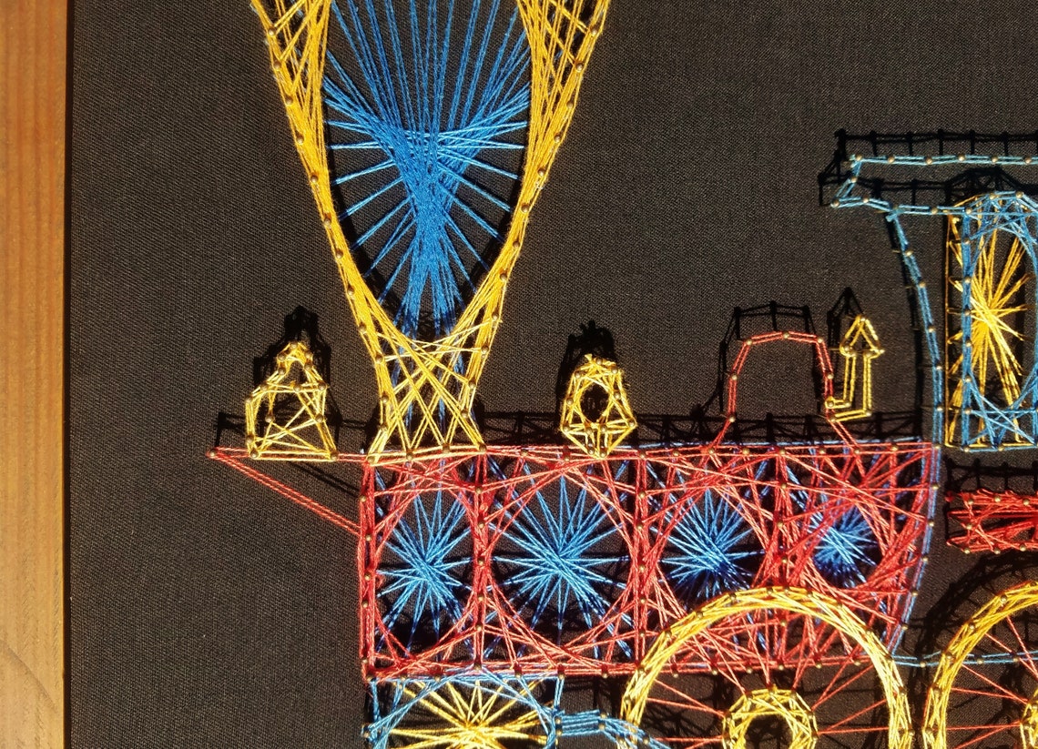 Vintage 1970's Train String Art Pin String Art Train - Etsy