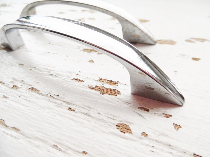 Vintage Chrome Handle Drawer Pull - Furniture Restoration - Art Deco ...