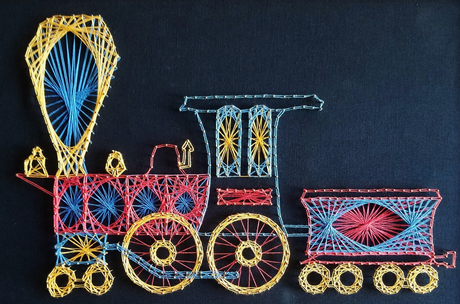 Vintage 1970's Train String Art Pin String Art Train | Etsy