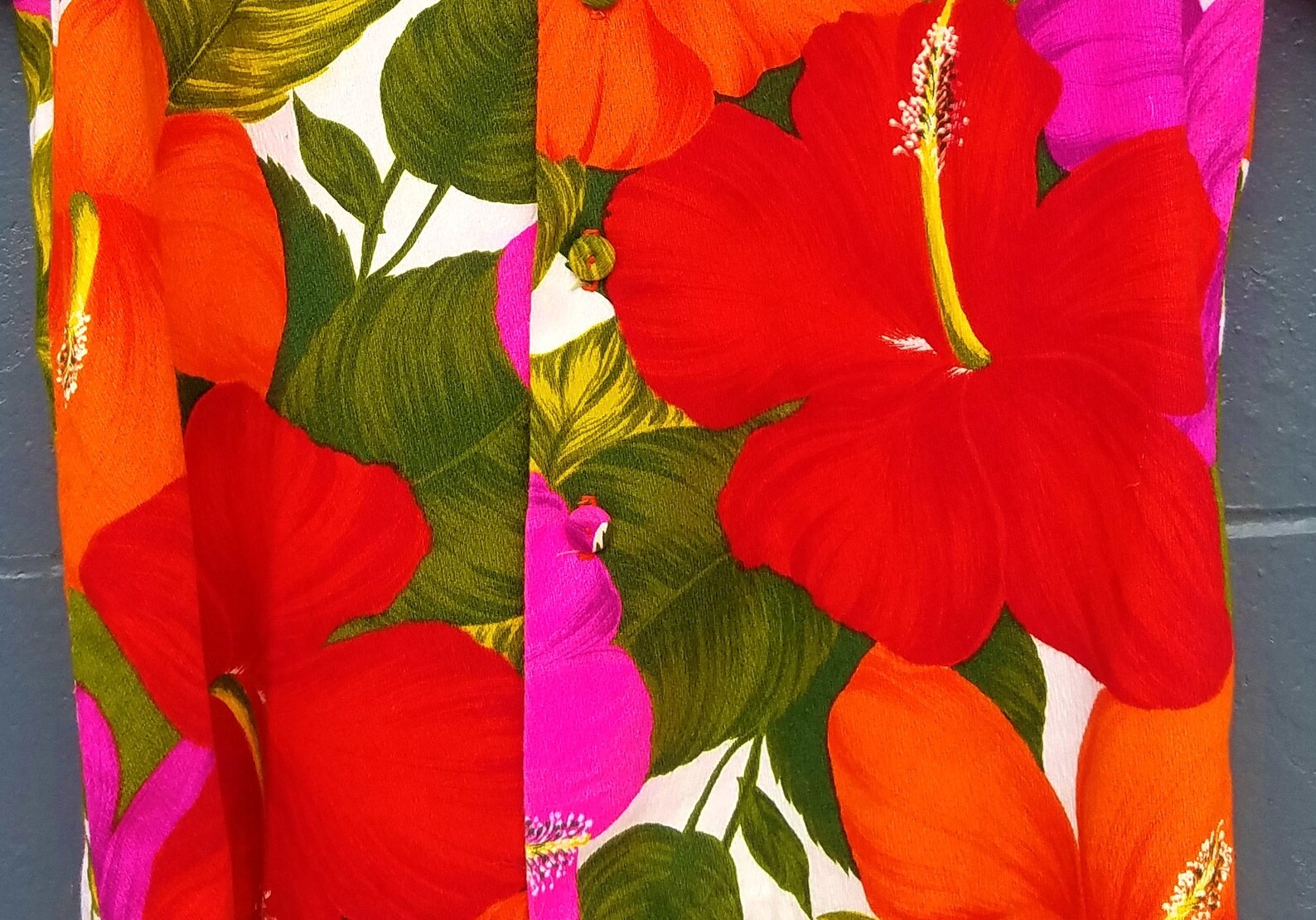 Vintage 60s Neon Hawaiian Shirt Floral Aloha Shirt Etsy