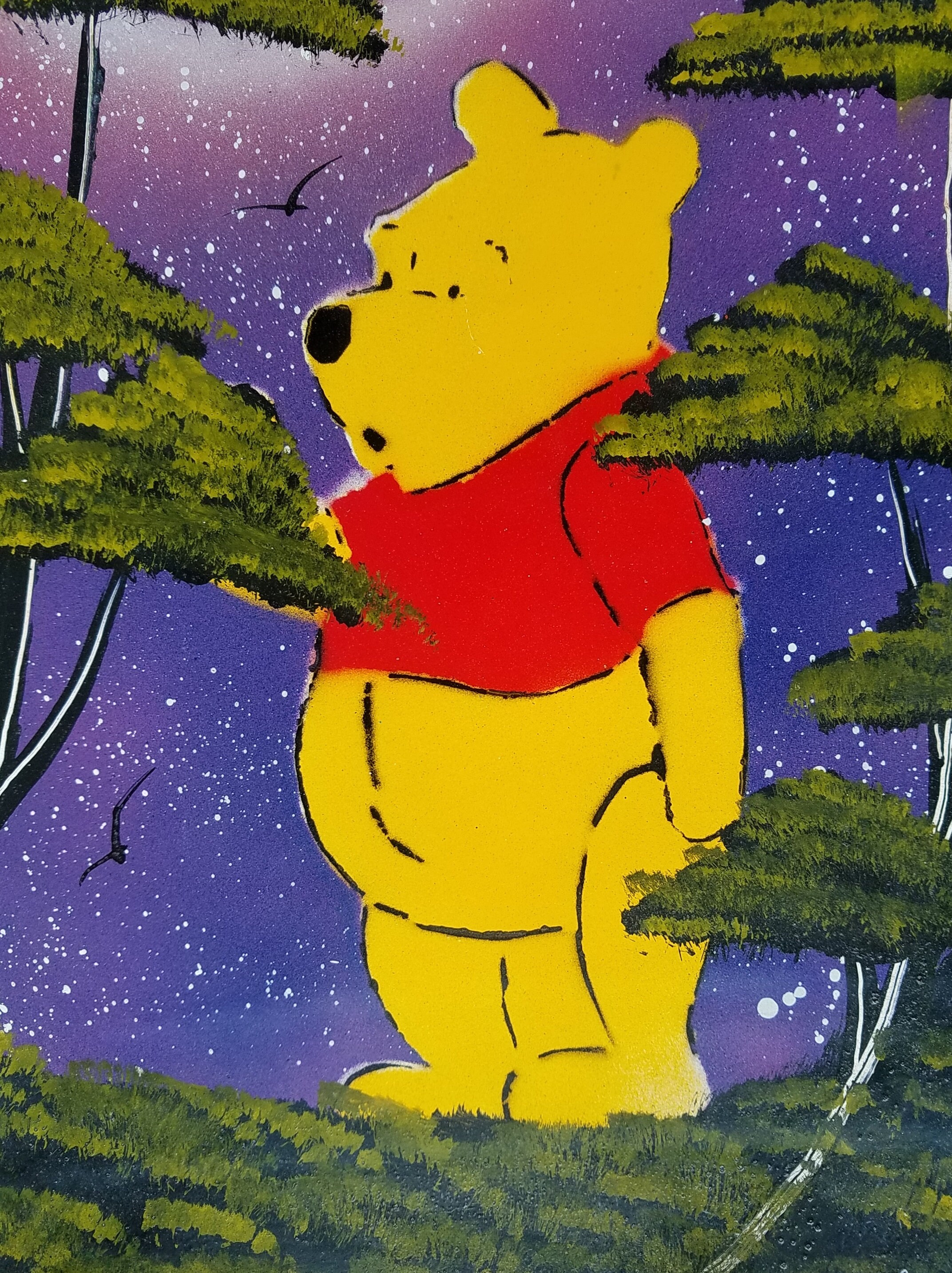 Vintage Winnie the Pooh Original Art Painting, 1998, Tourist Art ...