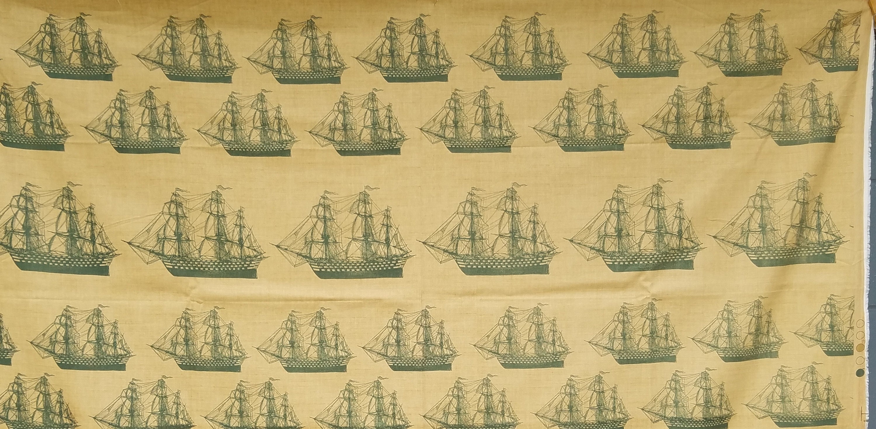 Nautical Fabric Sailing Ships Fabric 55w by 27 L - Etsy