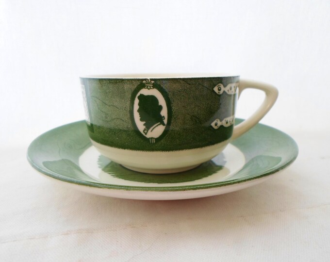 Vintage, Teacup, Cup, Saucer, Tea Cup, Colonial Homestead, Green ...