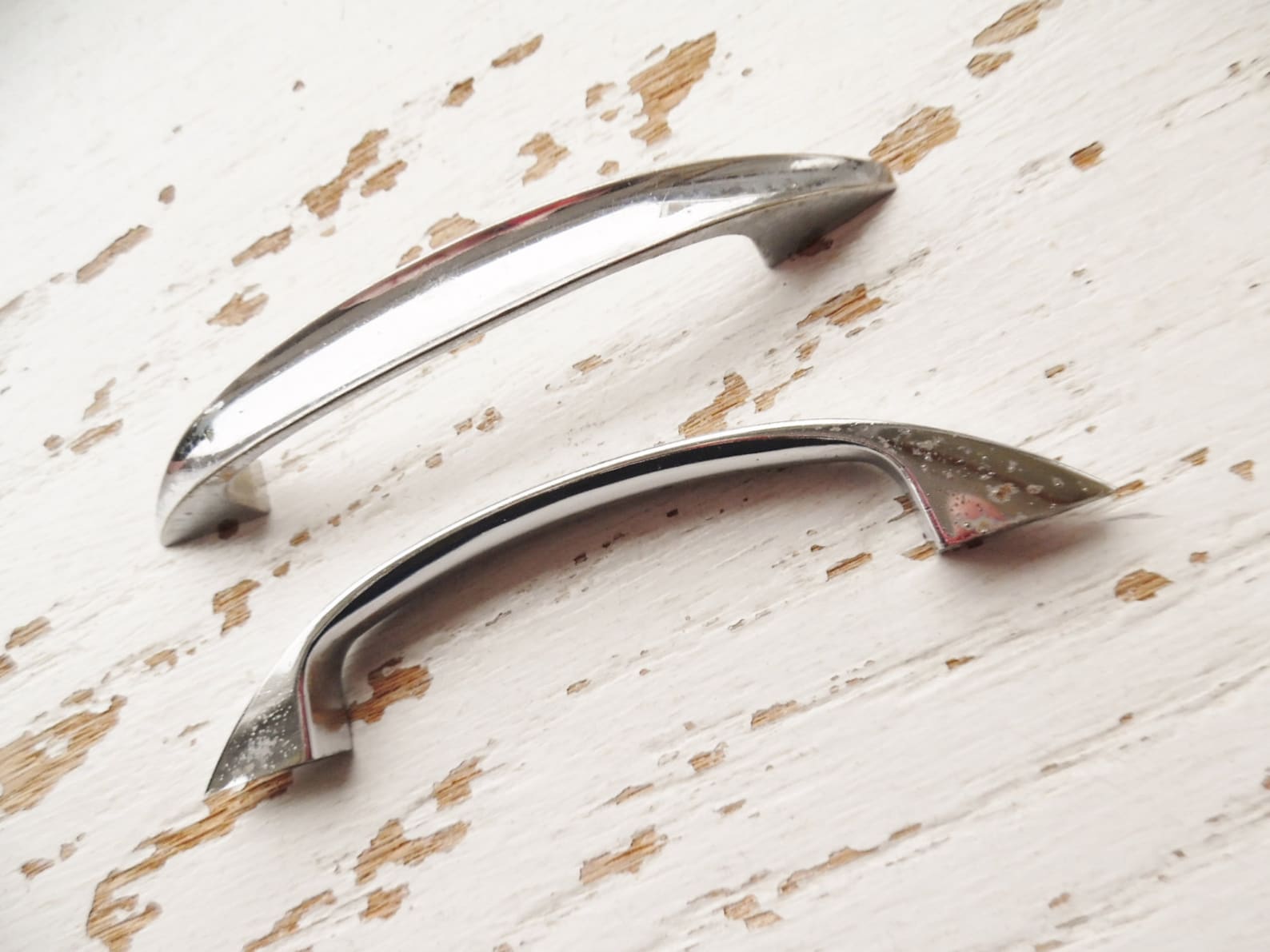 Vintage Chrome Handle Drawer Pull - Furniture Restoration - Art Deco ...