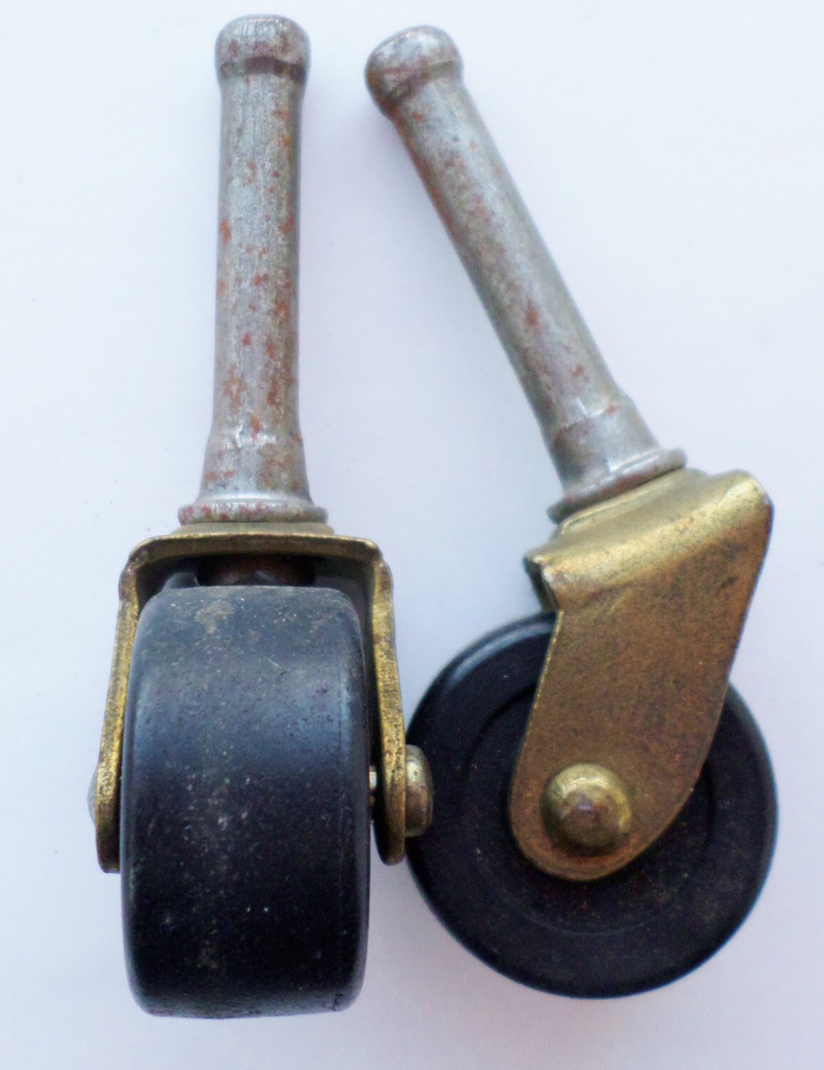 Casters Vintage Set of 2 Matching Steel and Rubber - Etsy