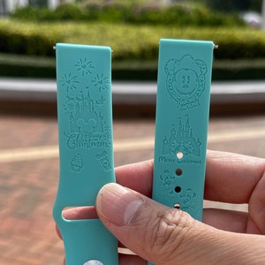 Disney Mickey Christmas Theme Park Snack Engraved Silicon Fitbit Versa ...