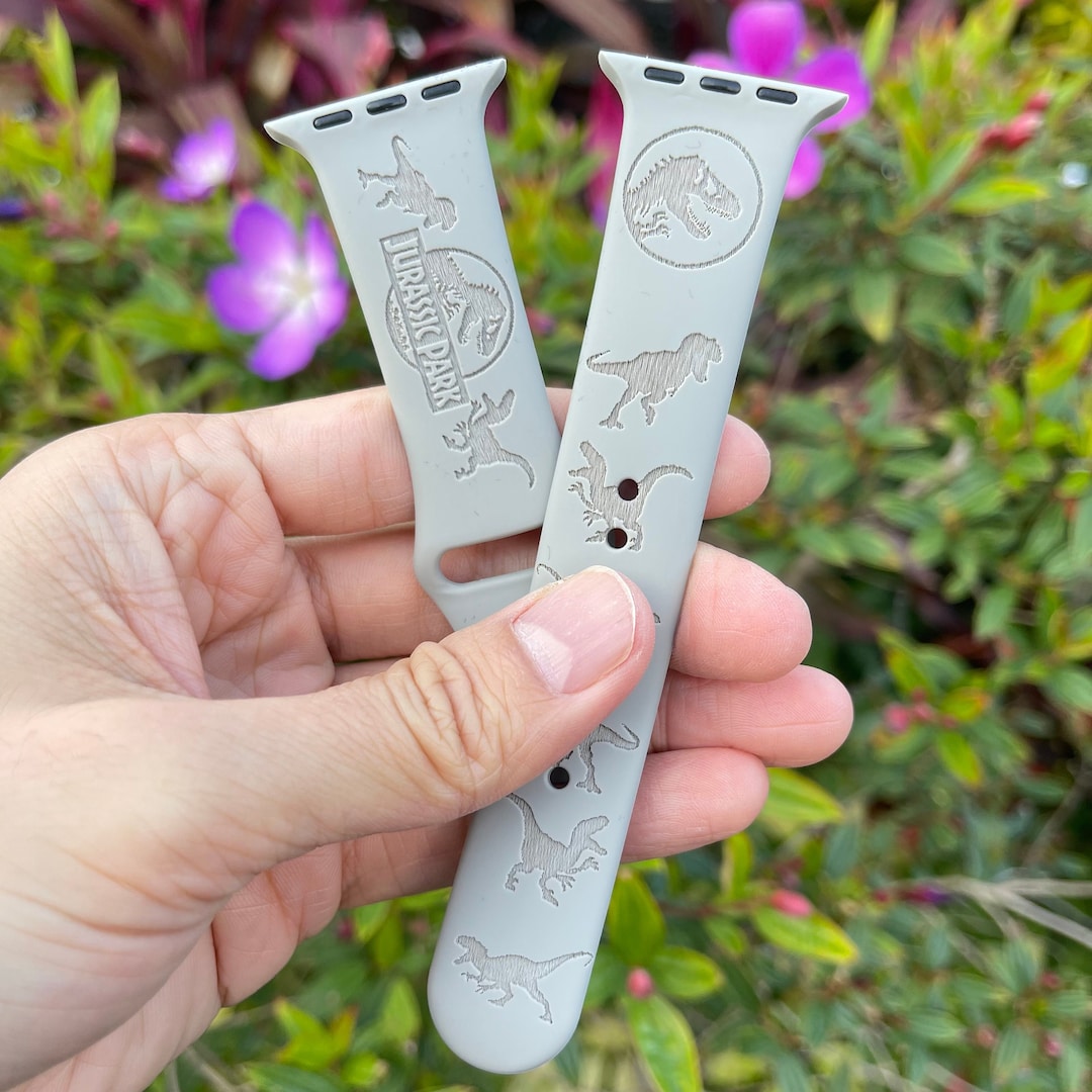 Engraved Dinosaurs Apple Watch Band: Movie Theme Silicone Strap - Etsy